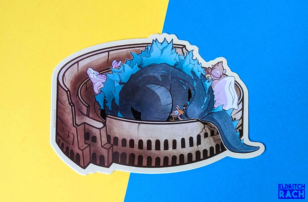 Godzilla Napping in the Colleseum - Godzilla X Kong Sticker - Etsy