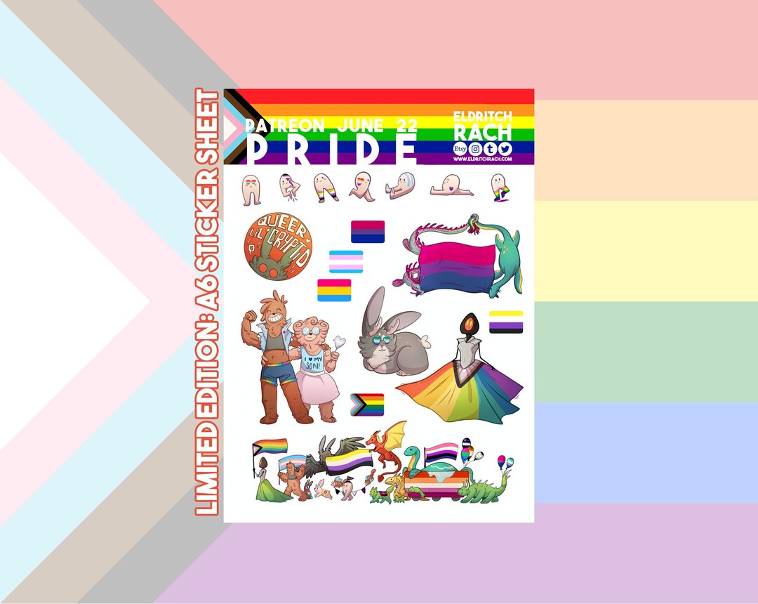Pride LGBTQ Cryptids Sticker Sheet A6 Perfect for Decorating Notebooks ...