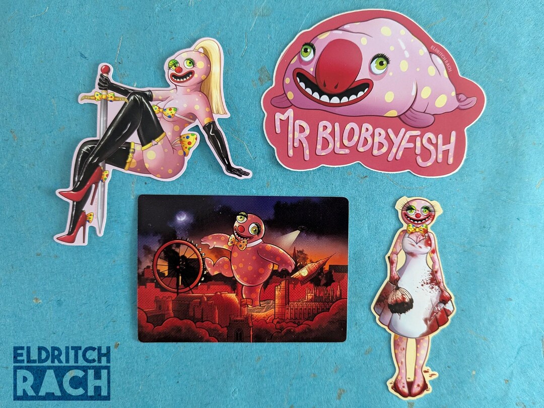 Mr Blobby Vinyl Sticker Set - Blobfish, Blobbinatrix, Kaiju ...
