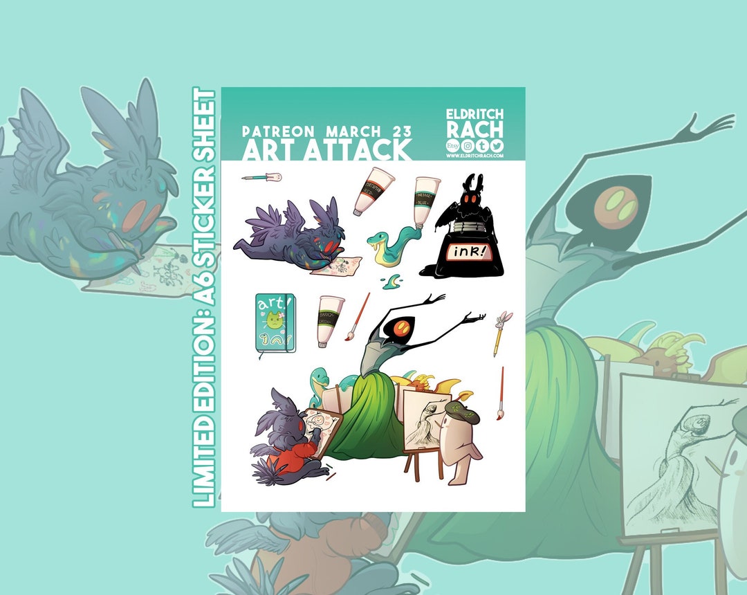 Cryptid Art Attack Sticker Sheet (A6) - Perfect for Decorating ...