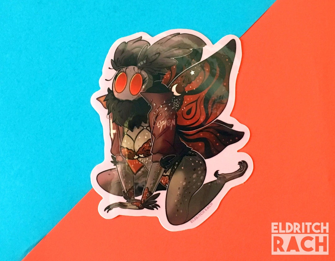 Mothman - Leather Jacket Pin up Sticker - Etsy