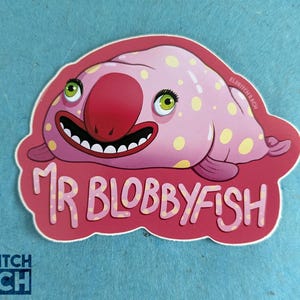 Mr Blobby Blob Fish Vinyl Sticker - Etsy
