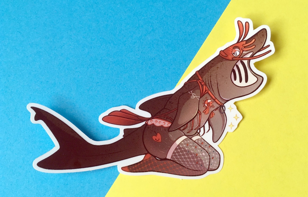 Basking Shark - Clear Sticker - Reverse Mermaid - Victoria's Seacret - Etsy