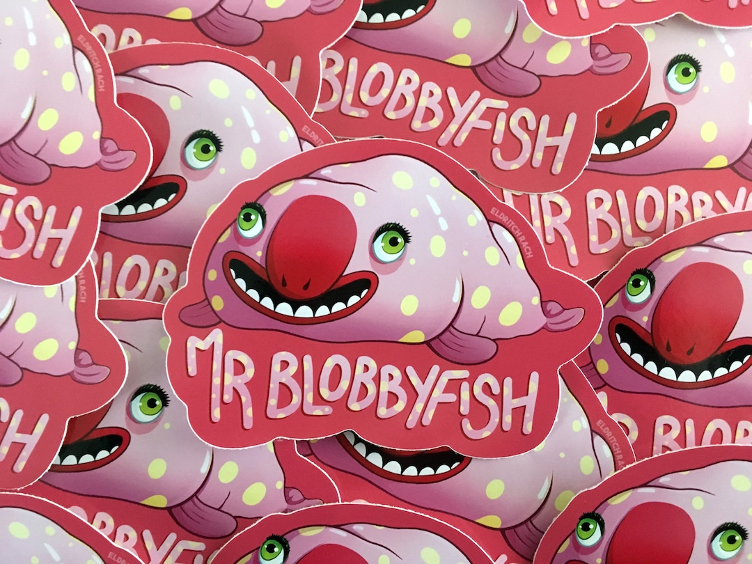Mr Blobby Blob Fish Vinyl Sticker - Etsy