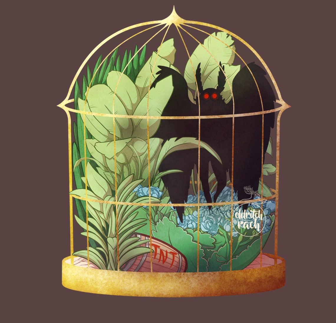 Mothman Terrarium Sticker | Etsy