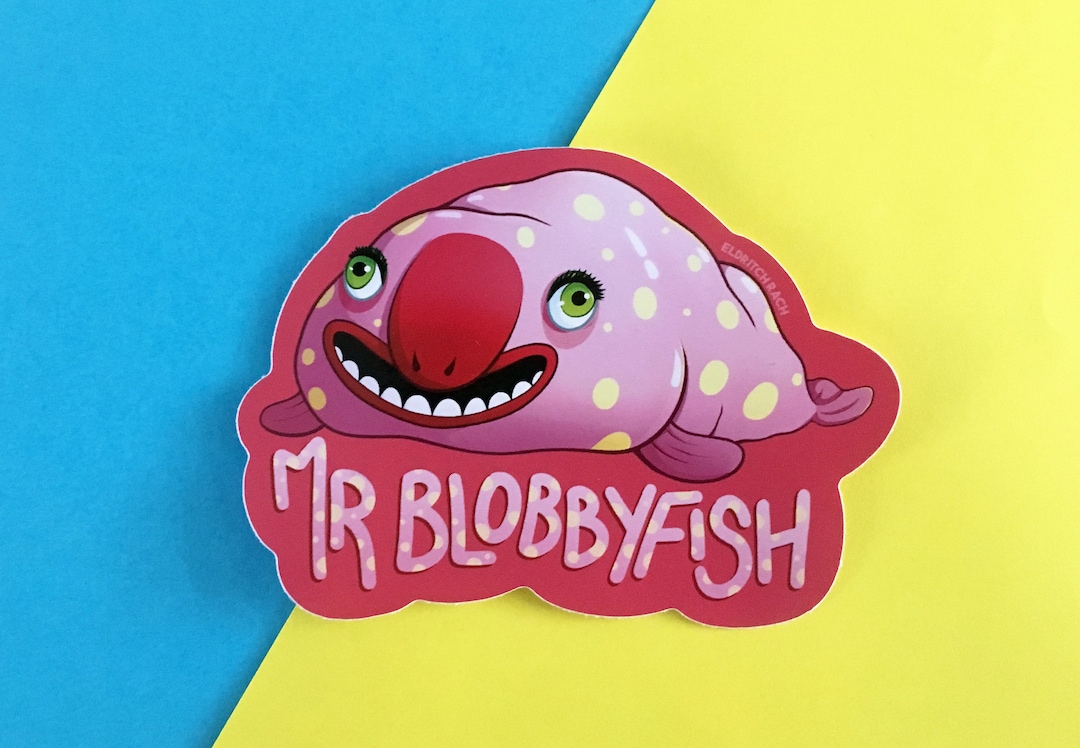 Mr Blobby Blob Fish Vinyl Sticker - Etsy