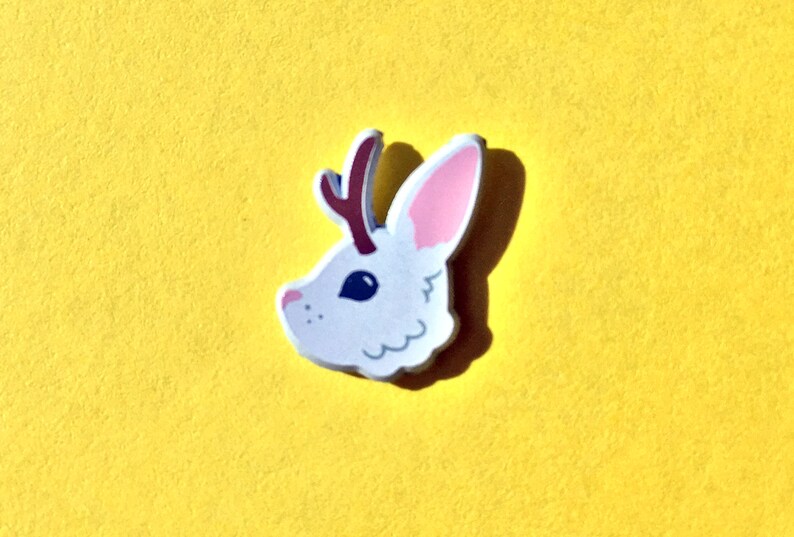 Jackalope Mini Enamel Pin / Cryptid Filler Pin - Etsy