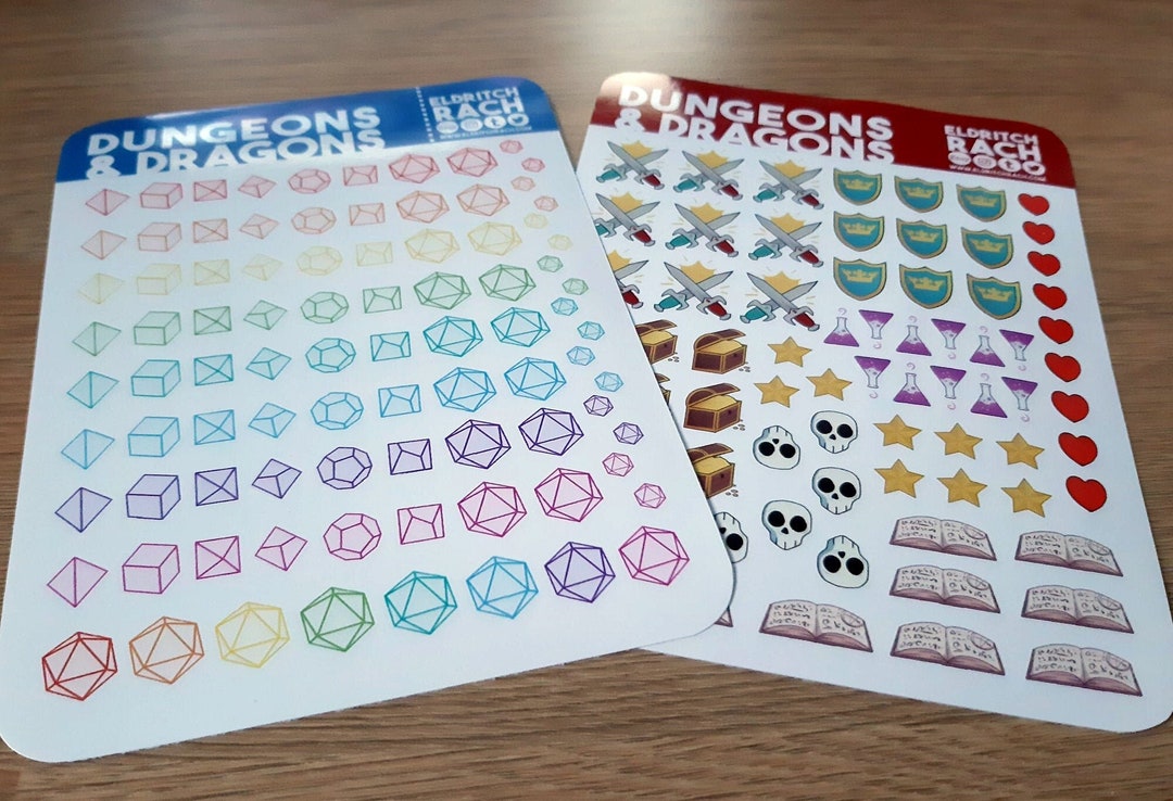 Dice and Adventure Sticker Sheet Bundle (A6) - Rpg/d&d/dnd - Perfect ...