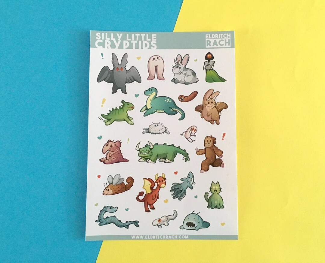 Silly Little Cryptids Sticker Sheet (A6) - Perfect for Decorating ...