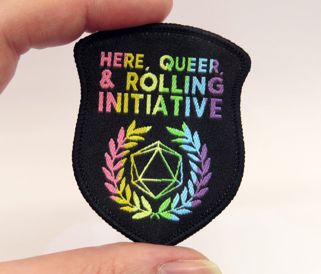 RPG Scouts: Here, Queer, & Rolling Initiative Woven Patch - Etsy