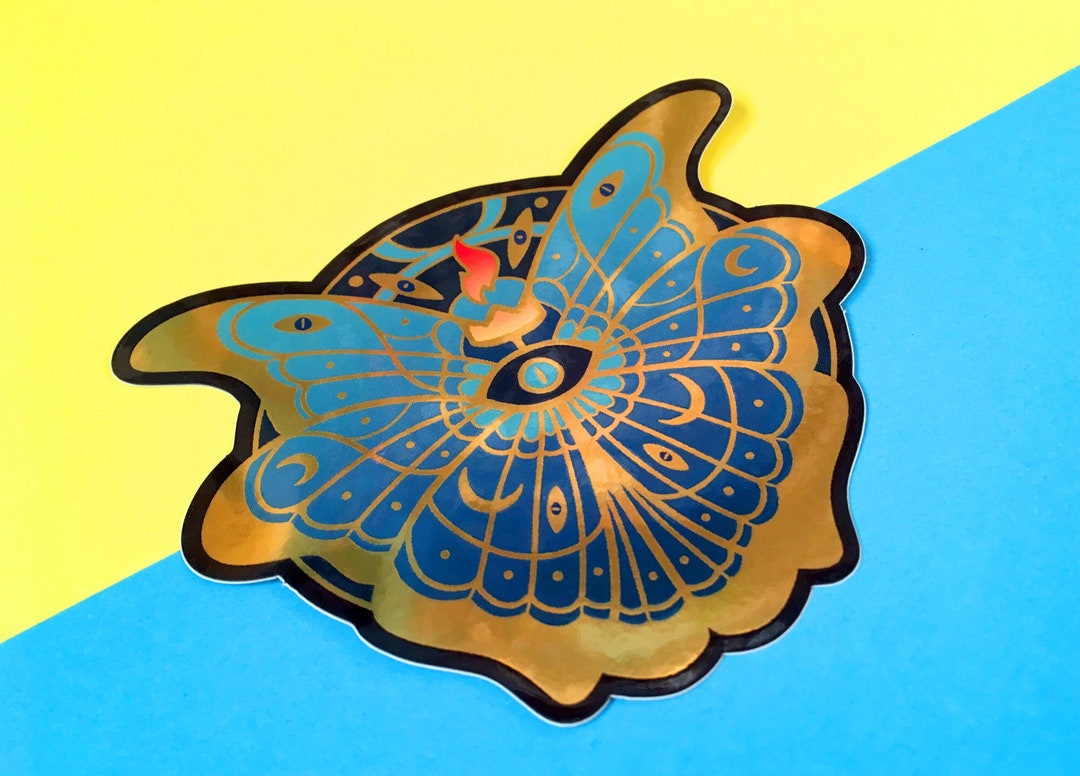 Metallic Angel Moth Sticker - for a Spooky Aesthetic - Etsy