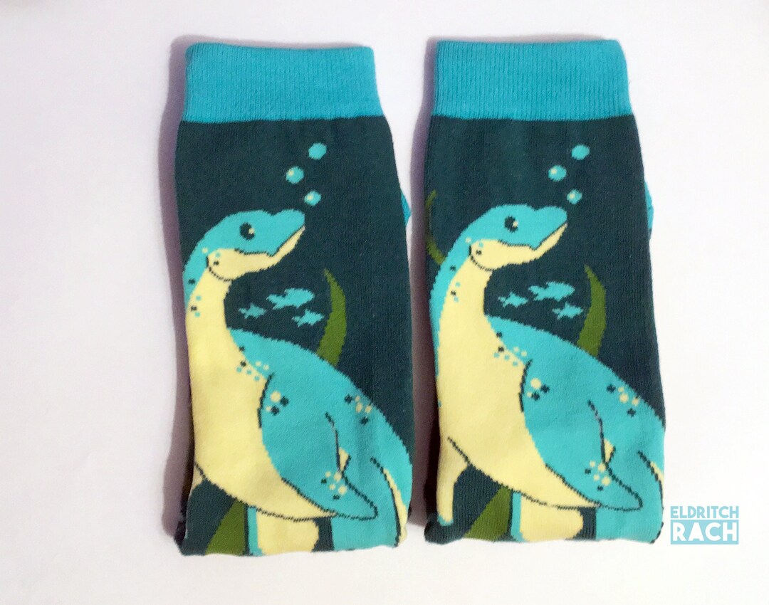 Loch Ness Monster Socks - Size 5-9 - Etsy
