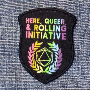RPG Scouts: Here, Queer, & Rolling Initiative Woven Patch - Etsy