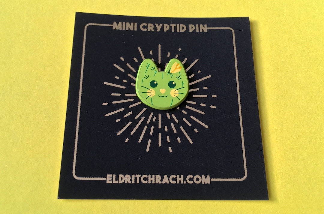 Cactus Cat Mini Enamel Pin / Cryptid Filler Pin - Etsy