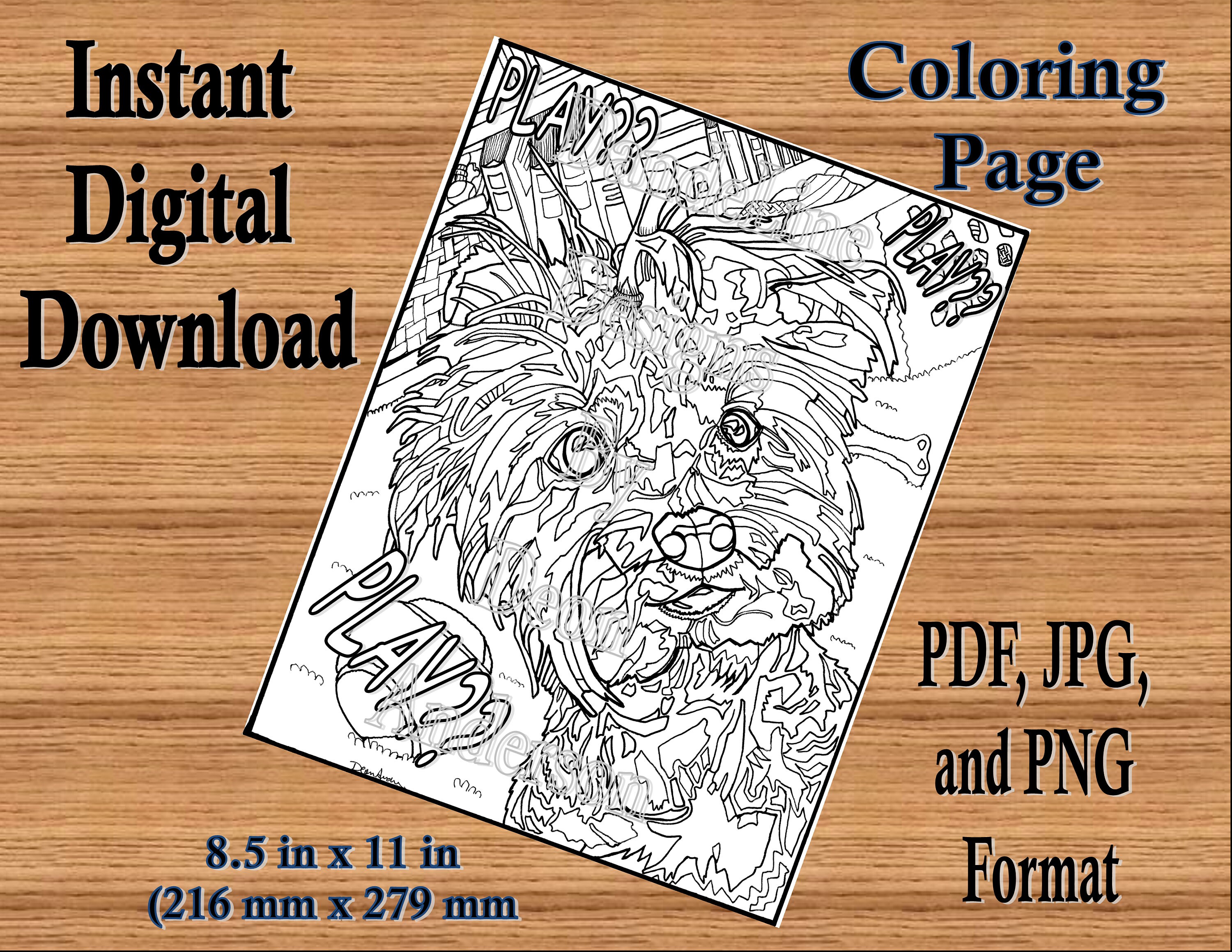 Yorkie Printable Coloring Page