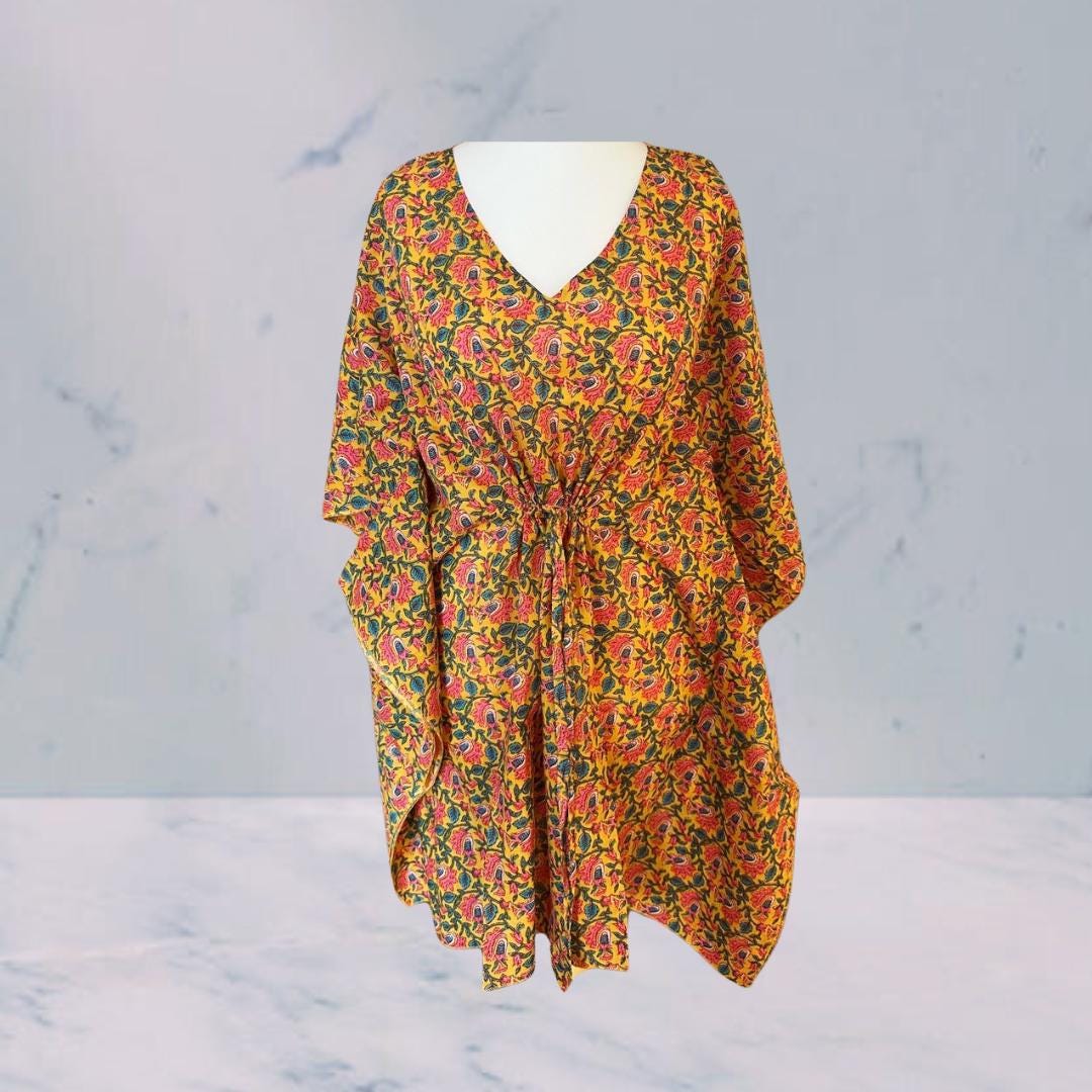 Hand Block Print Beach Cover up for Women | Kimono Beach Wrap | Block ...