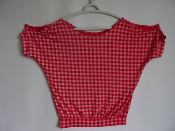 Women's Vintage Top/ Red and White Top/top With Short - Etsy