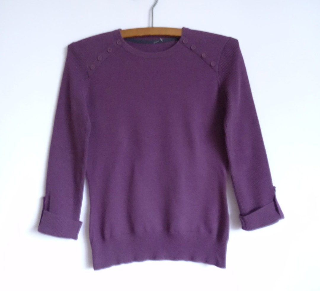 Womens Violet Blouse/top With Long Sleeves/ Cotton With Nylon - Etsy