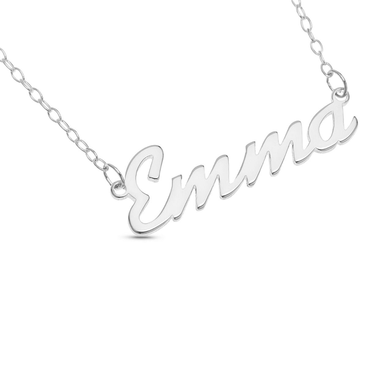 Name Necklace Sterling Silver 925 Personalised Script Custom Etsy Uk
