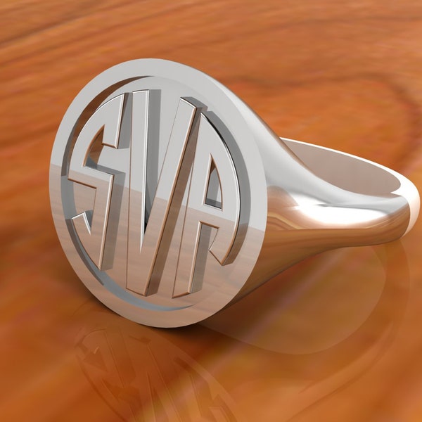Mens Monogram Ring - Etsy