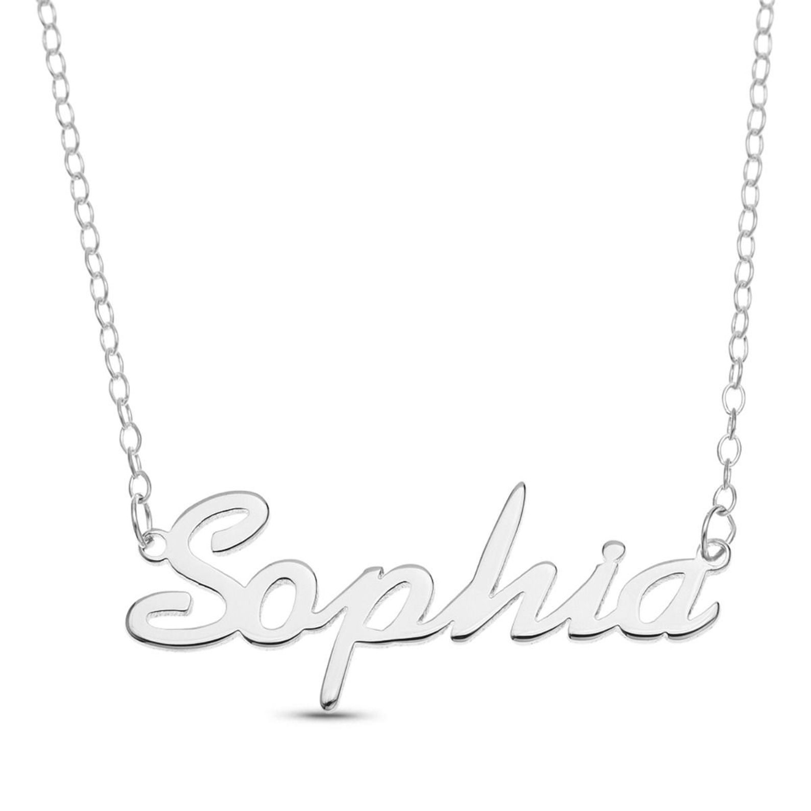 Name Necklace Sterling Silver 925 Personalised Script Custom Etsy Uk