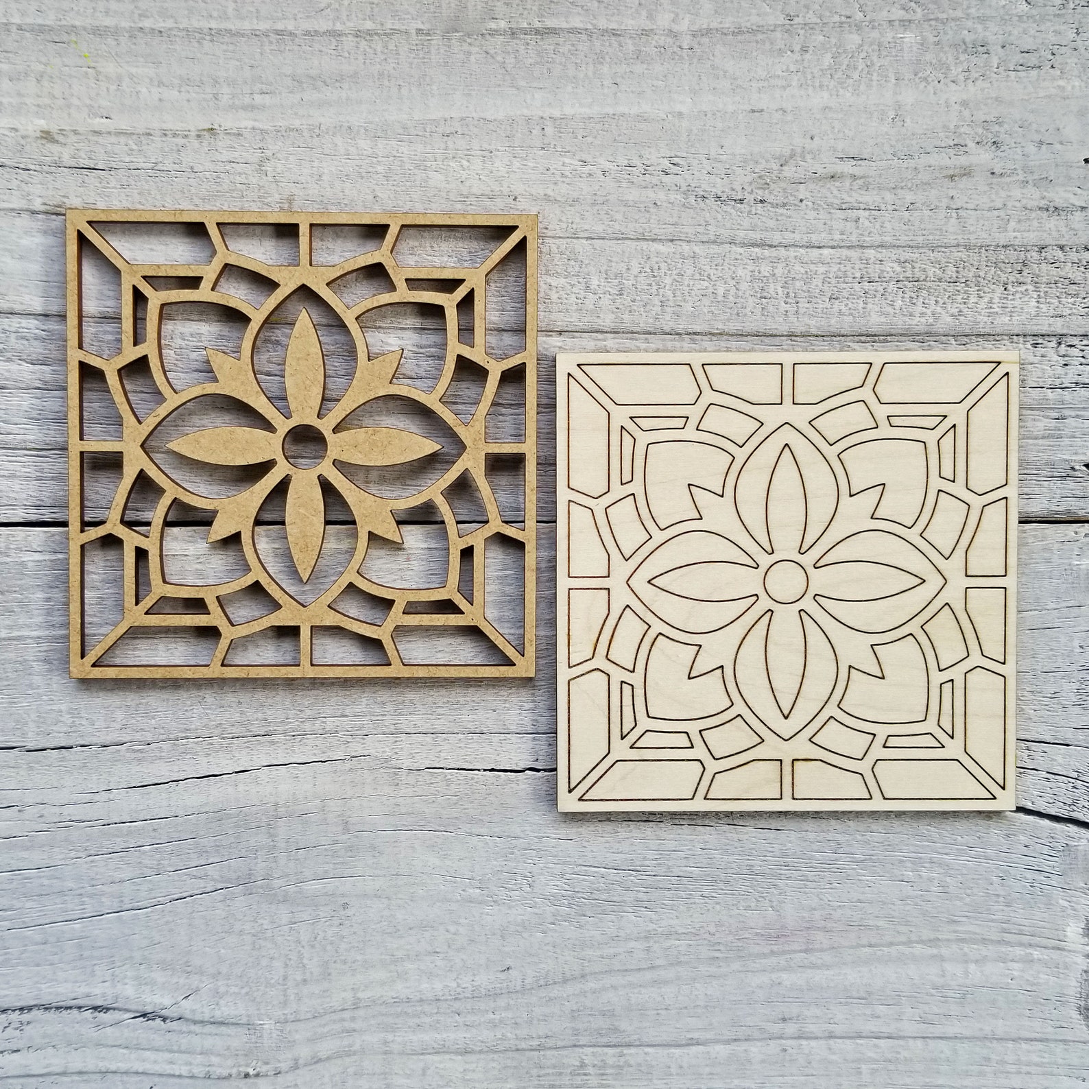 Spanish Tile Wall Decor Layered MDF Frame Faux Stained | Etsy