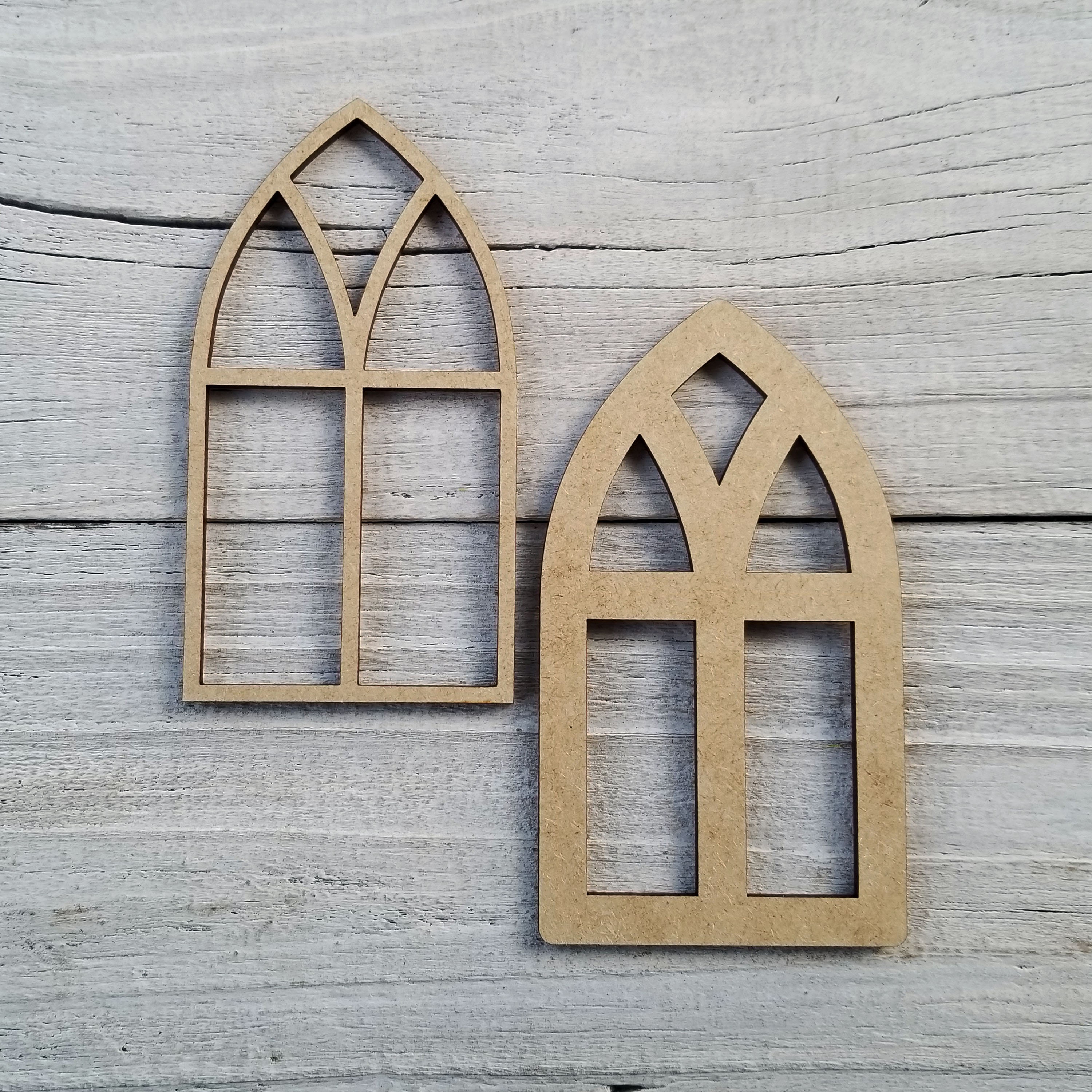 Old Church Window Unfinished - MDF Shape - Laser Cut - Multiple Sizes ...