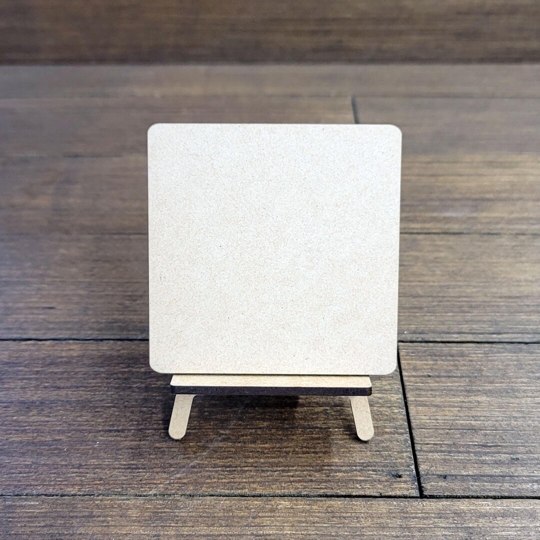 Bundle of 5 Mini MDF Canvas 3.25" X 3.25" With H Style Easel for Small ...