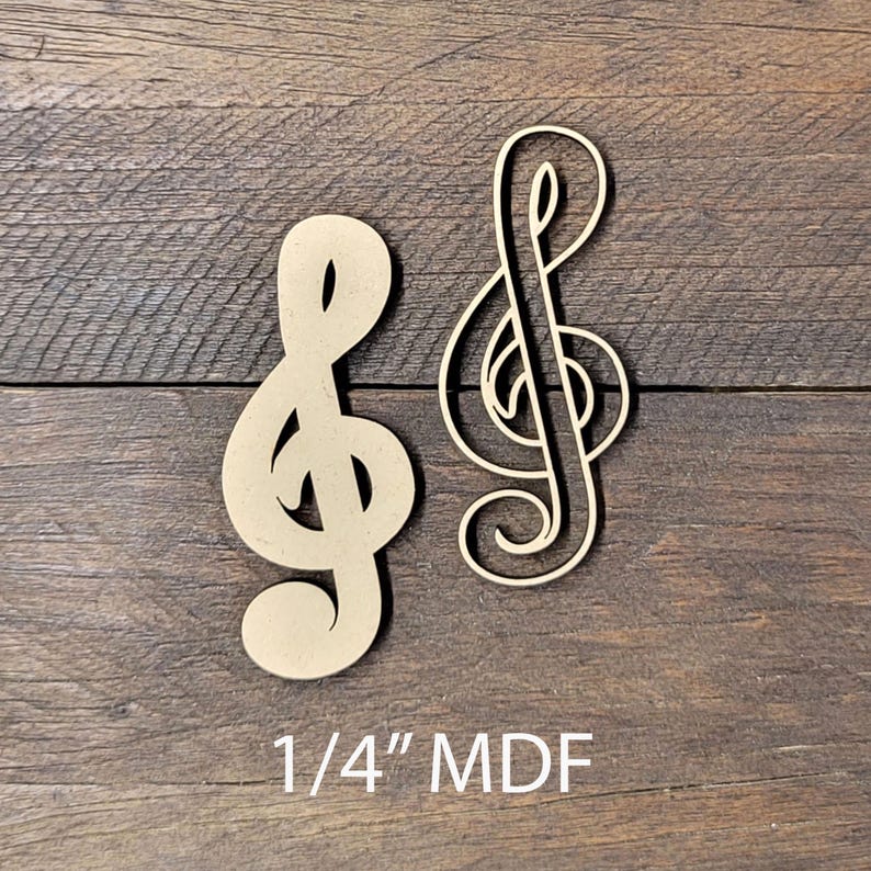 DIY Treble Clef Ornament: MDF Laser Cutout for Crafts - Etsy