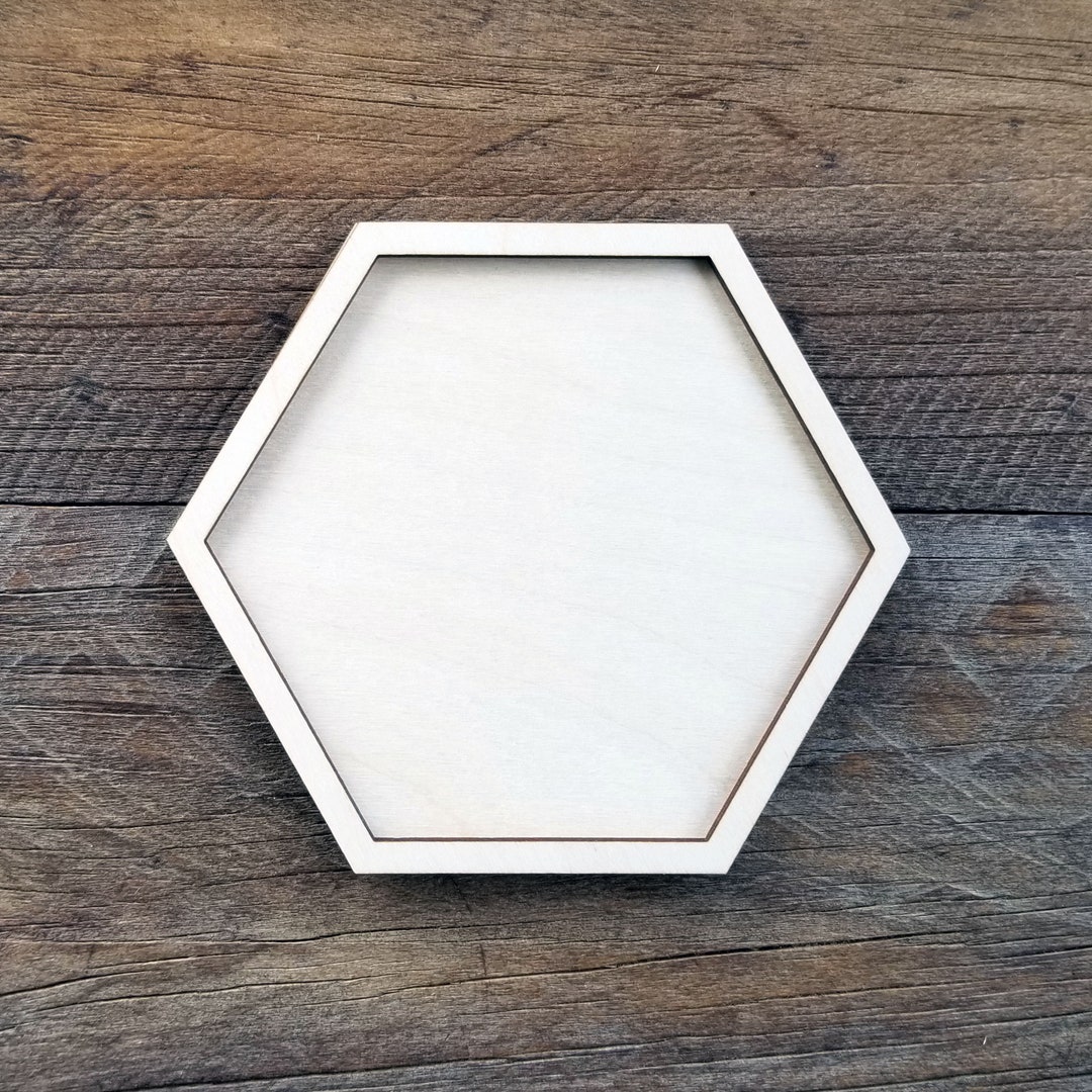 DIY Hexagon Shape With Frame - Premium MDF Laser Cutout Shape ...