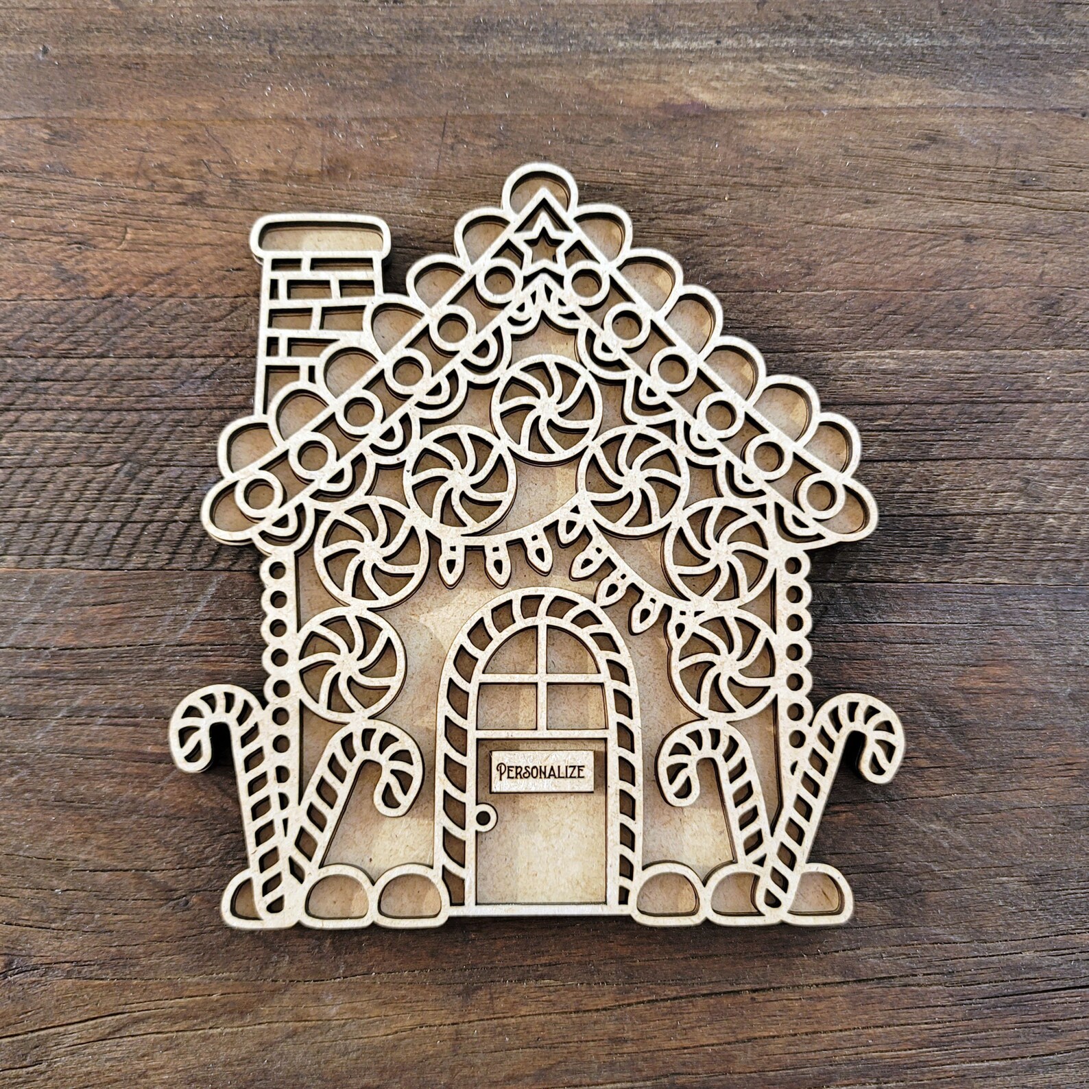 Personalized Festive Gingerbread House Ornament Craft Kit - 3D Layered ...
