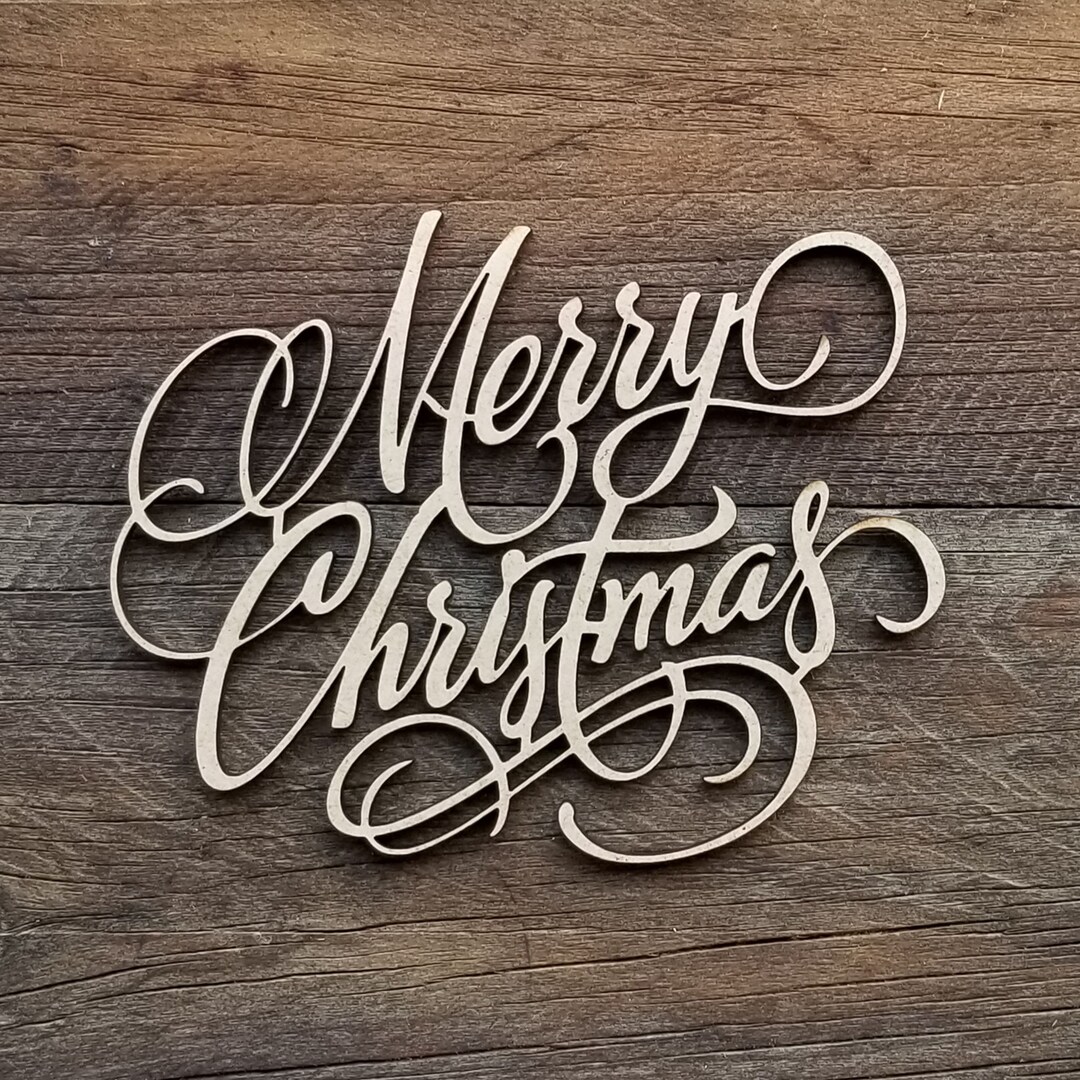 Merry Christmas Script Word - Christmas Wall Decor - Laser Cut MDF - Etsy