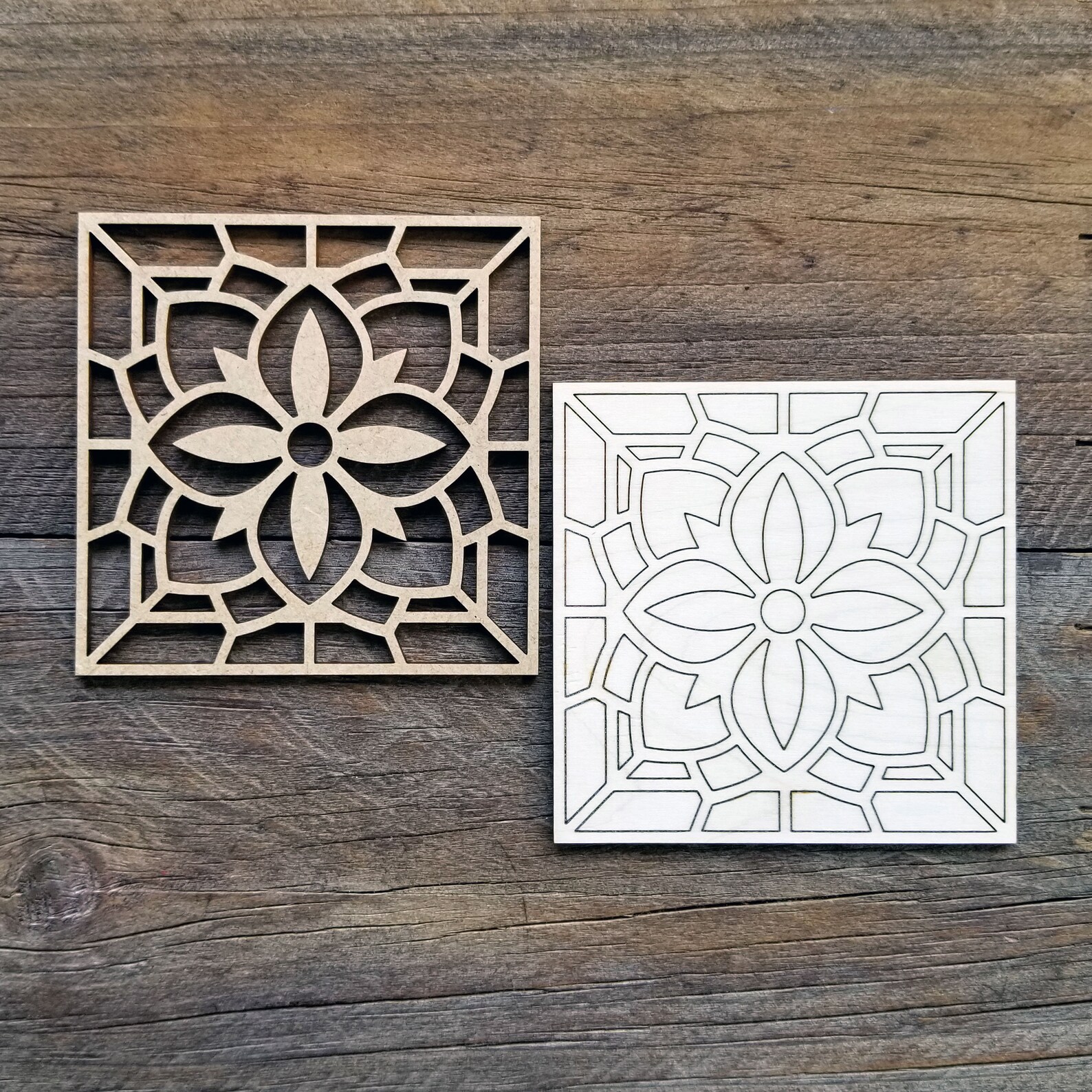 Spanish Tile Wall Decor Layered MDF Frame Faux Stained | Etsy