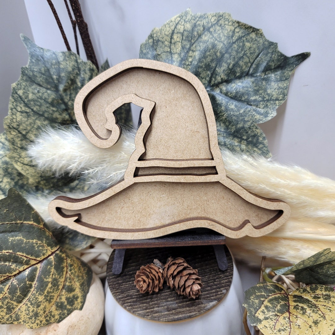 DIY Halloween Witch Hat Shaker Craft Kit: MDF & Acrylic Decor - Etsy