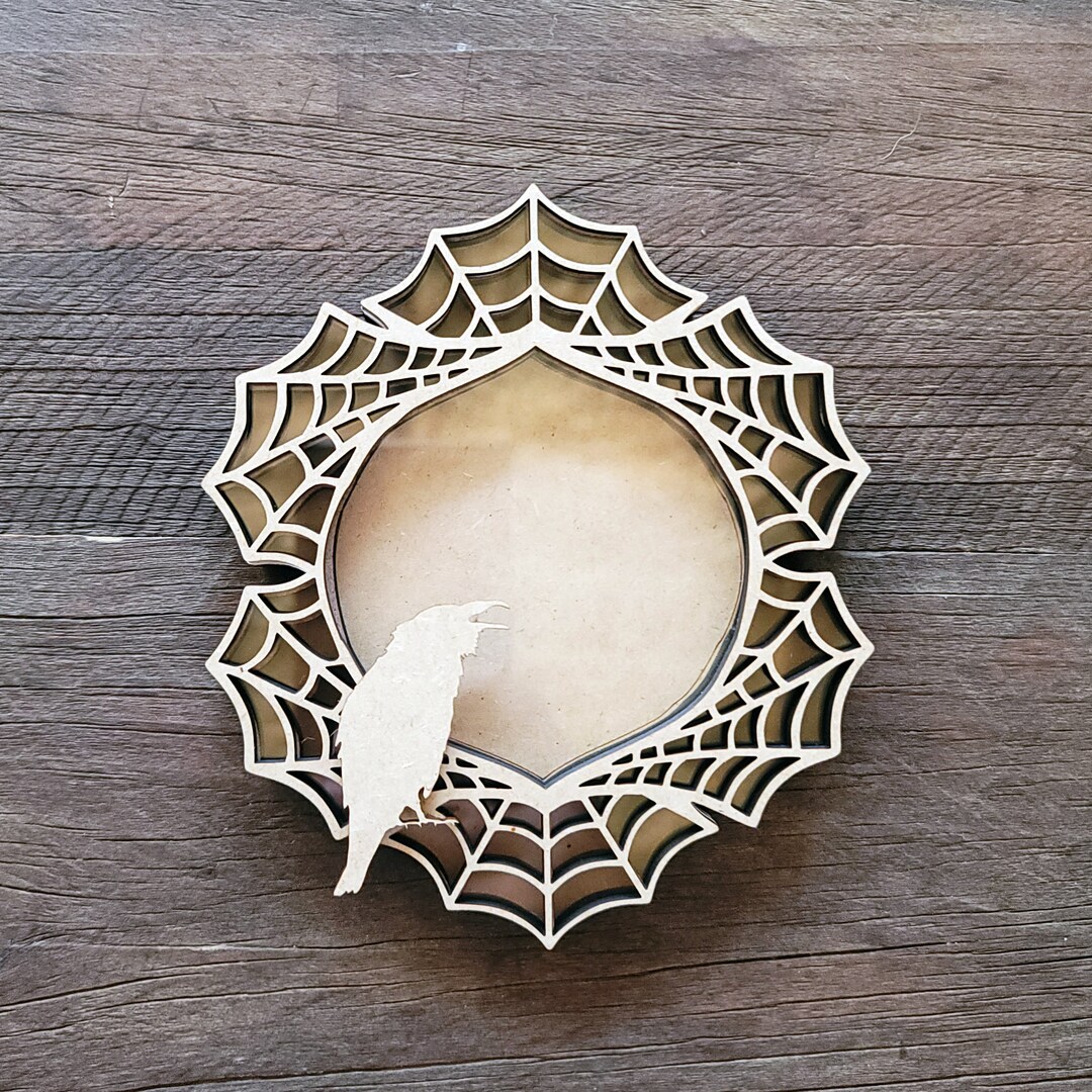 Oval Spider Web Frame With Crow Shaker Craft Kit Set - MDF and Acrylic ...