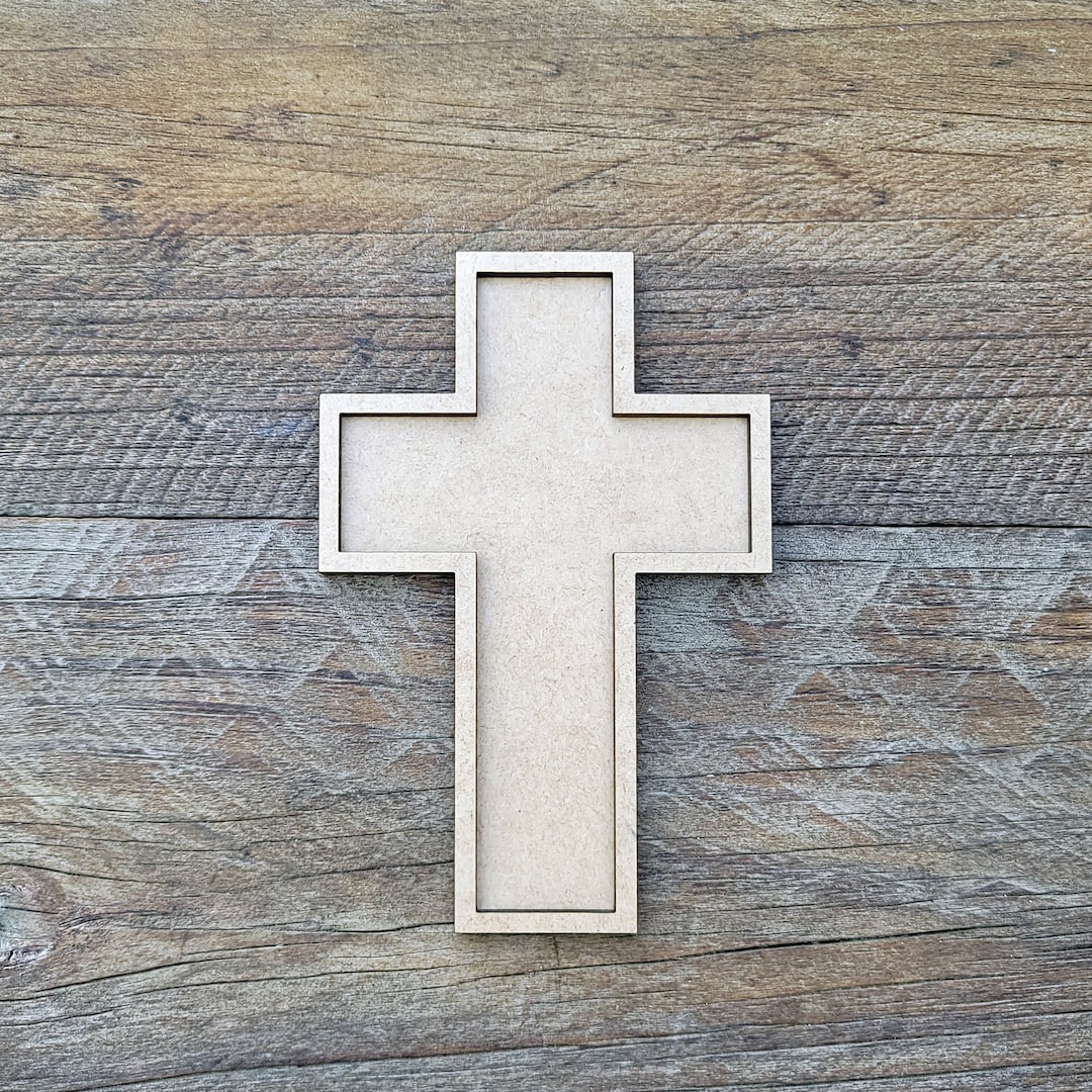 3D Christian Cross MDF Frame: DIY Craft Decor - Etsy