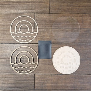 DIY Ocean Sunset Shaker Craft Kit Set - Laser Cut MDF and ACRYLIC for ...