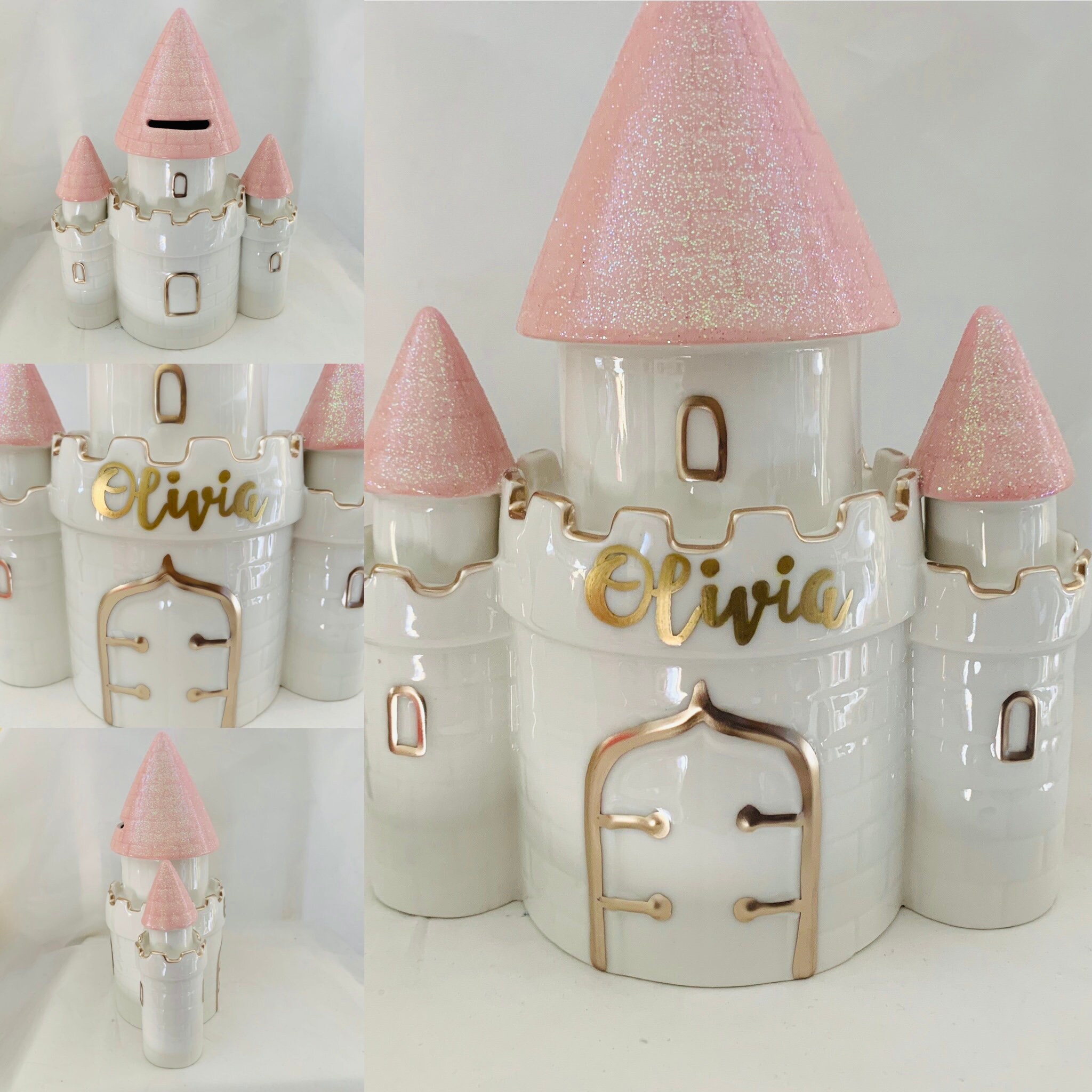 Frozen Personalized Large White Castle Piggy Bank - munimoro.gob.pe
