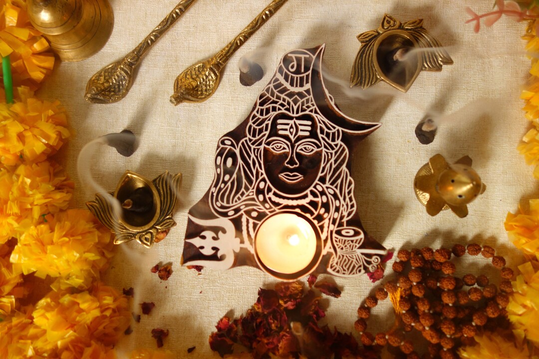 Lord Shiva Indian Candle Holder for Diwali, Shivratri, Handmade Eco ...