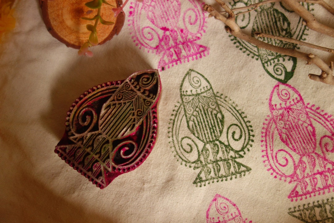 Fish Indian Wooden Block Stamps, Bengali Alpana Art Inspired Fish for ...