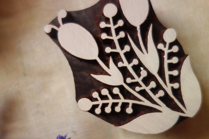 Indian Wooden Block Stamp Spring Pattern Flower Shape Textiles Ceramics ...