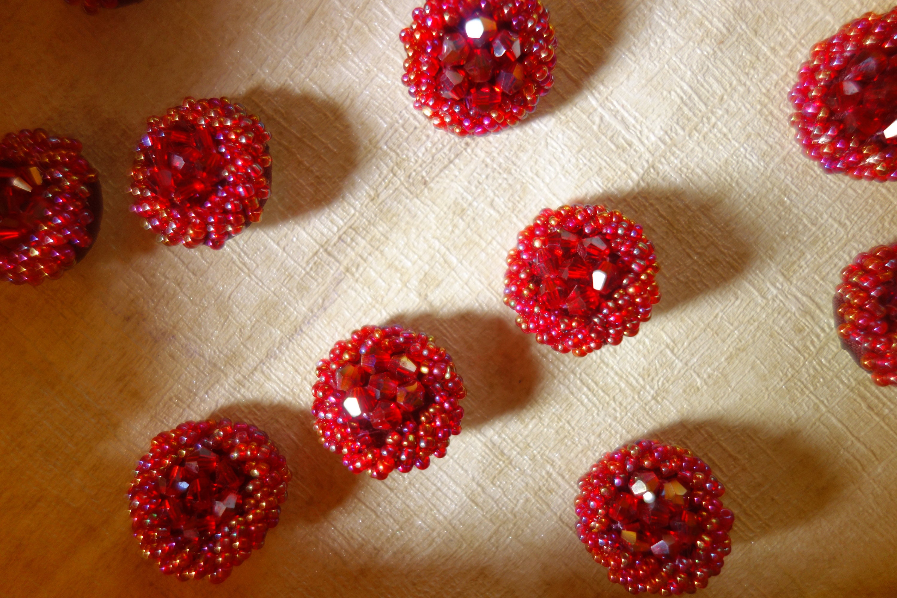 Red Colour Beads Work Buttons From India 2 Cm Size Indian - Etsy