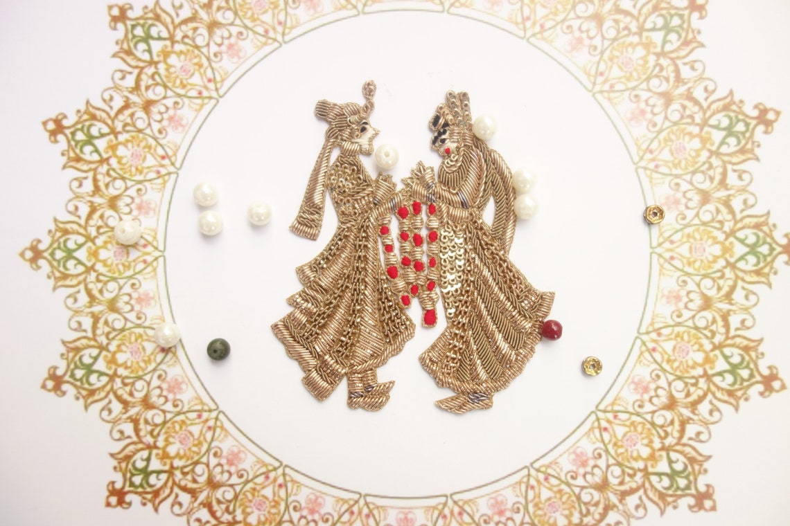 Dulha Dulhan design patches shaadi lehnga patches indian | Etsy