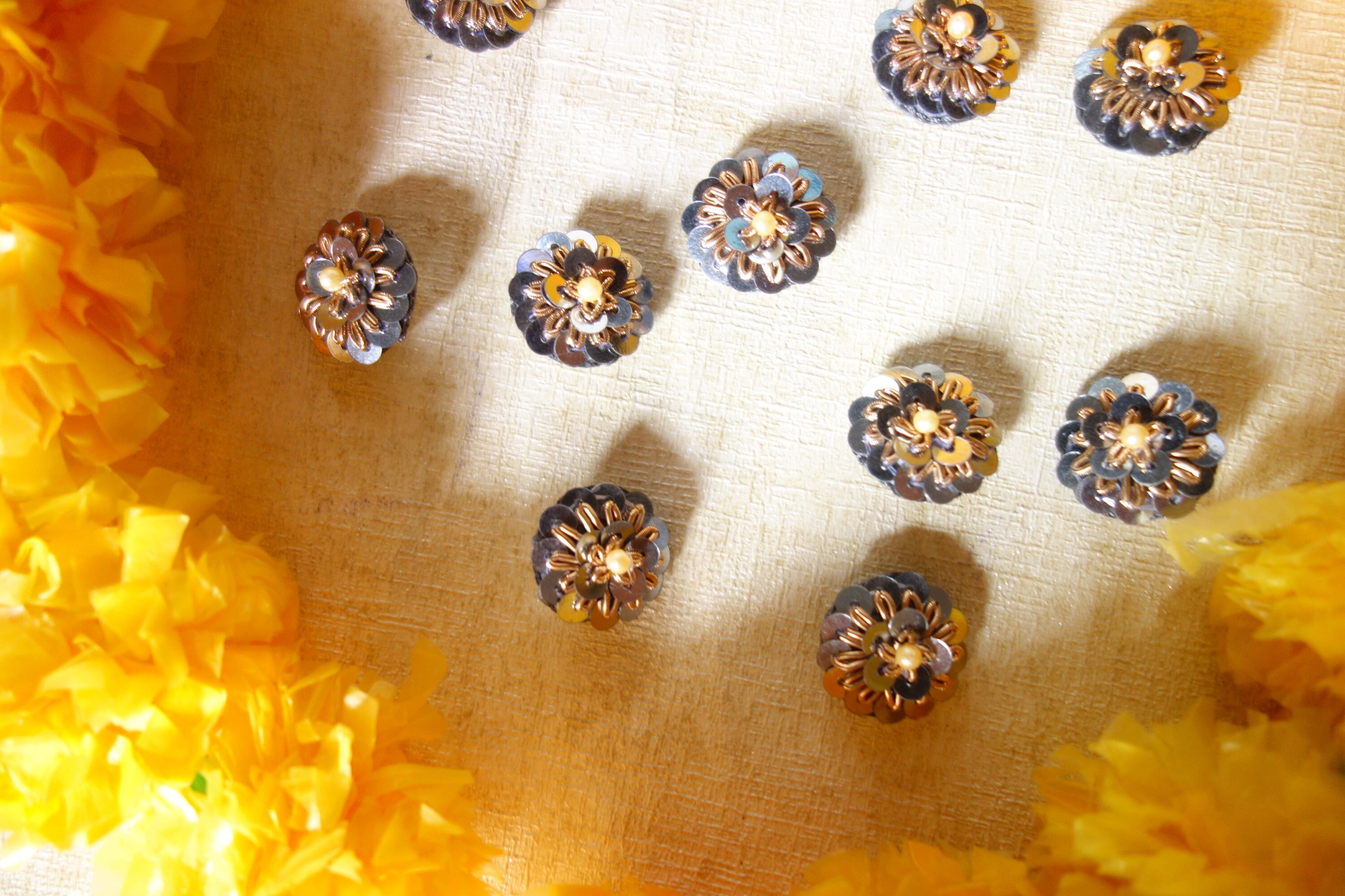 Grey Colour Indien Zari Work Buttons in Wholesale for Indian - Etsy