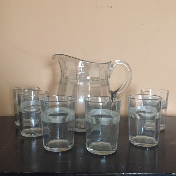 Antique Clear Glass Pitchers - Etsy