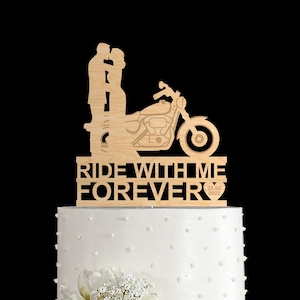 Wedding Cake Topper, Biker Cake Topper, Motorcycle Cake Topper, Ride ...