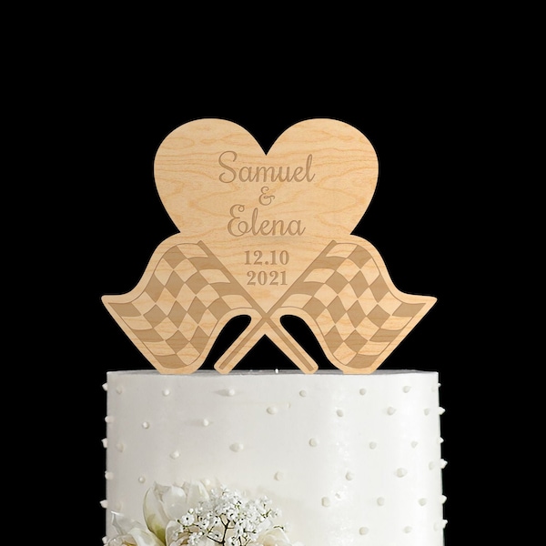 Racing Wedding Engagement Cake Topper Race Car Gear Head - Etsy