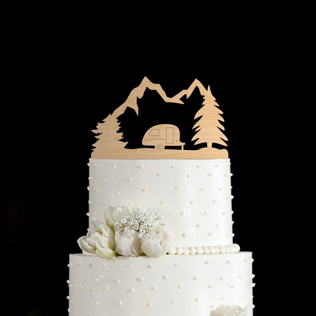 Camper Trailer Wedding Cake Topper,happy Camper Cake Topper,camping ...