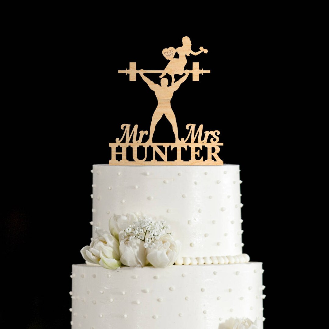 Gym Cake Topper,bodybuilder Wedding,wedding Cake Topper,cake Toppers ...