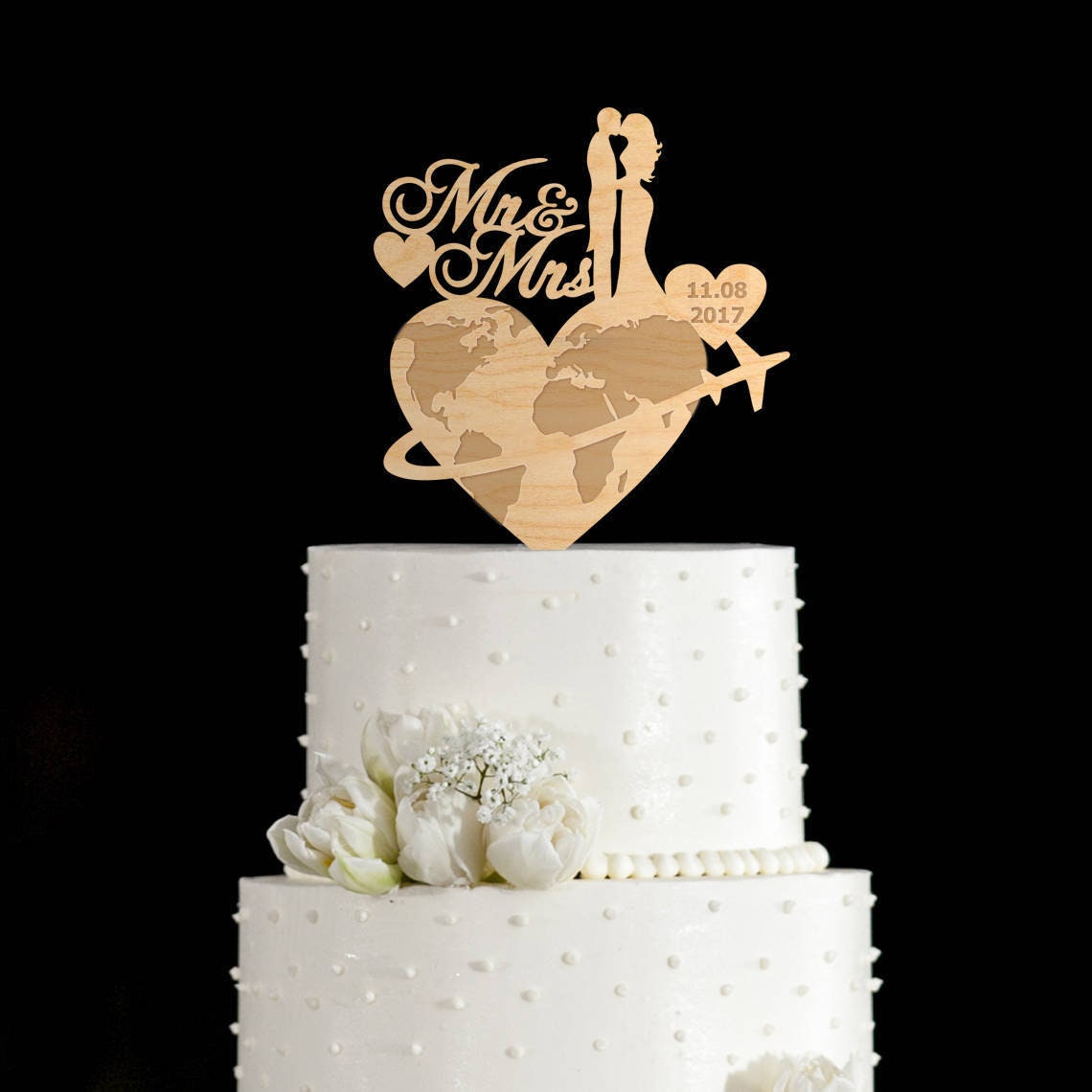 Mr and mrs adventure awaits wedding cake topperTravel mr mrs | Etsy